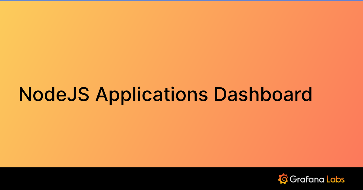 NodeJS Applications Dashboard | Grafana Labs